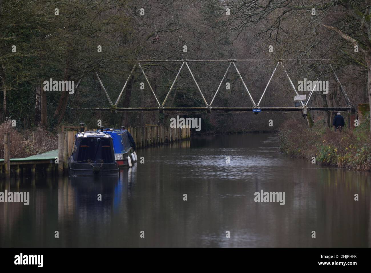 The Inglis bridge over the beautiful Basingstoke Canal in Hampshire ...