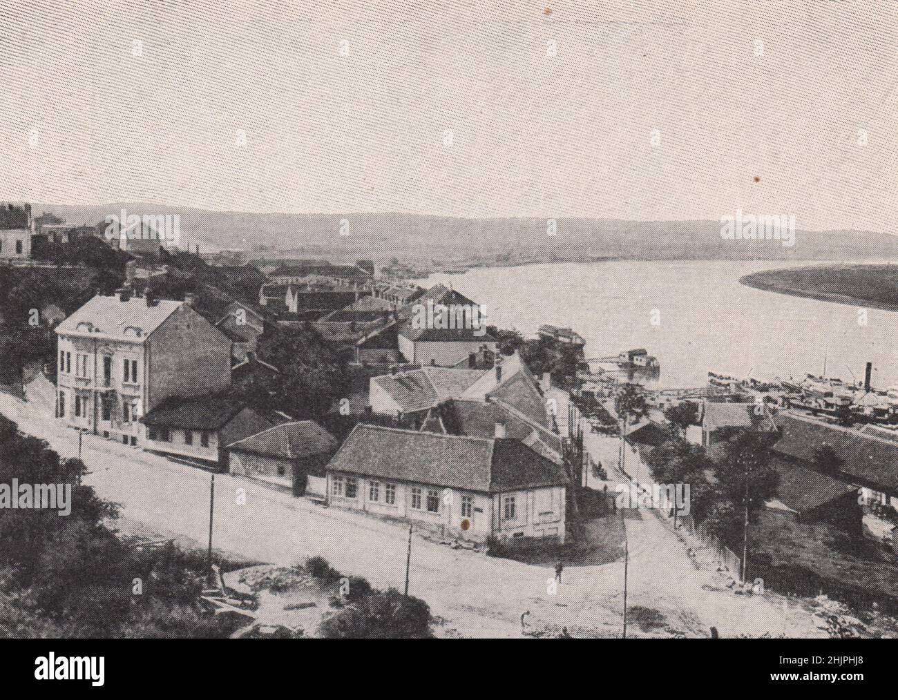 Broad stretch of the save river and the lower town. Serbia. Belgrade ...