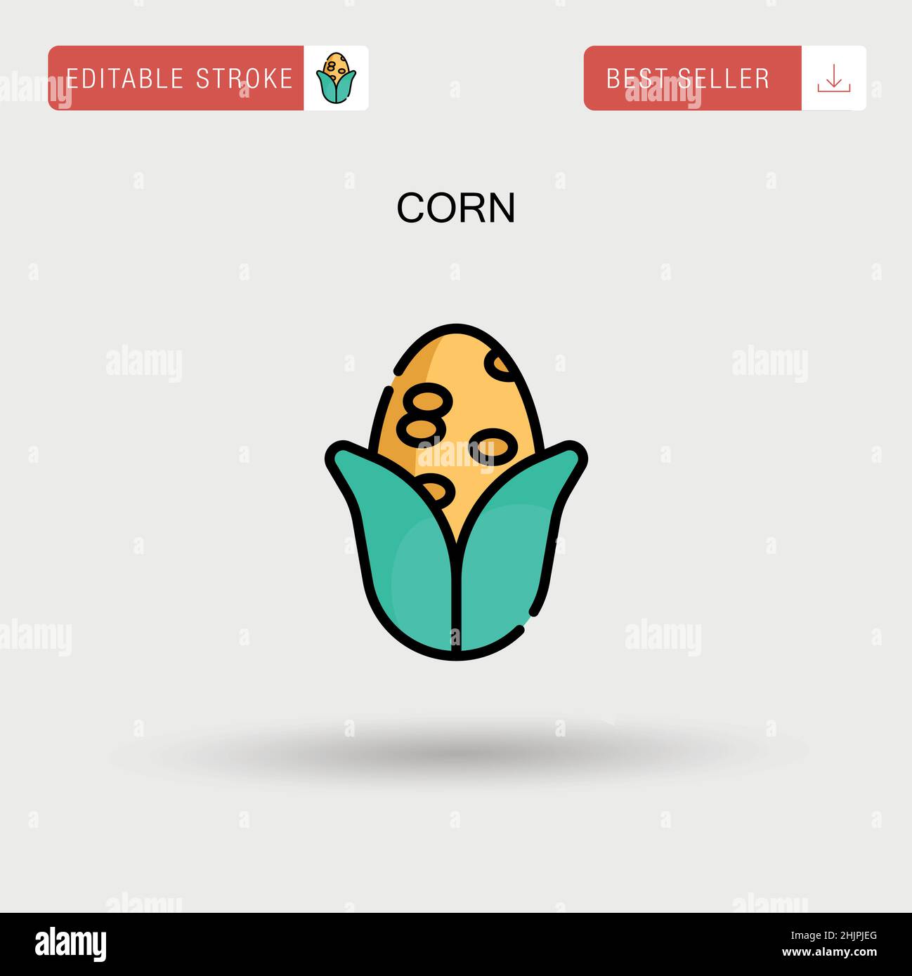 Corn Simple vector icon Stock Vector Image & Art - Alamy