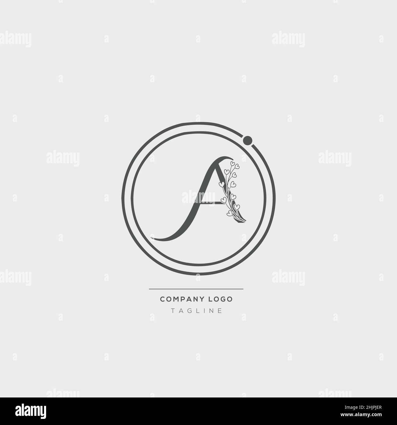 Floral Initial Alphabet A flowers bouquet composition. Elegant ...