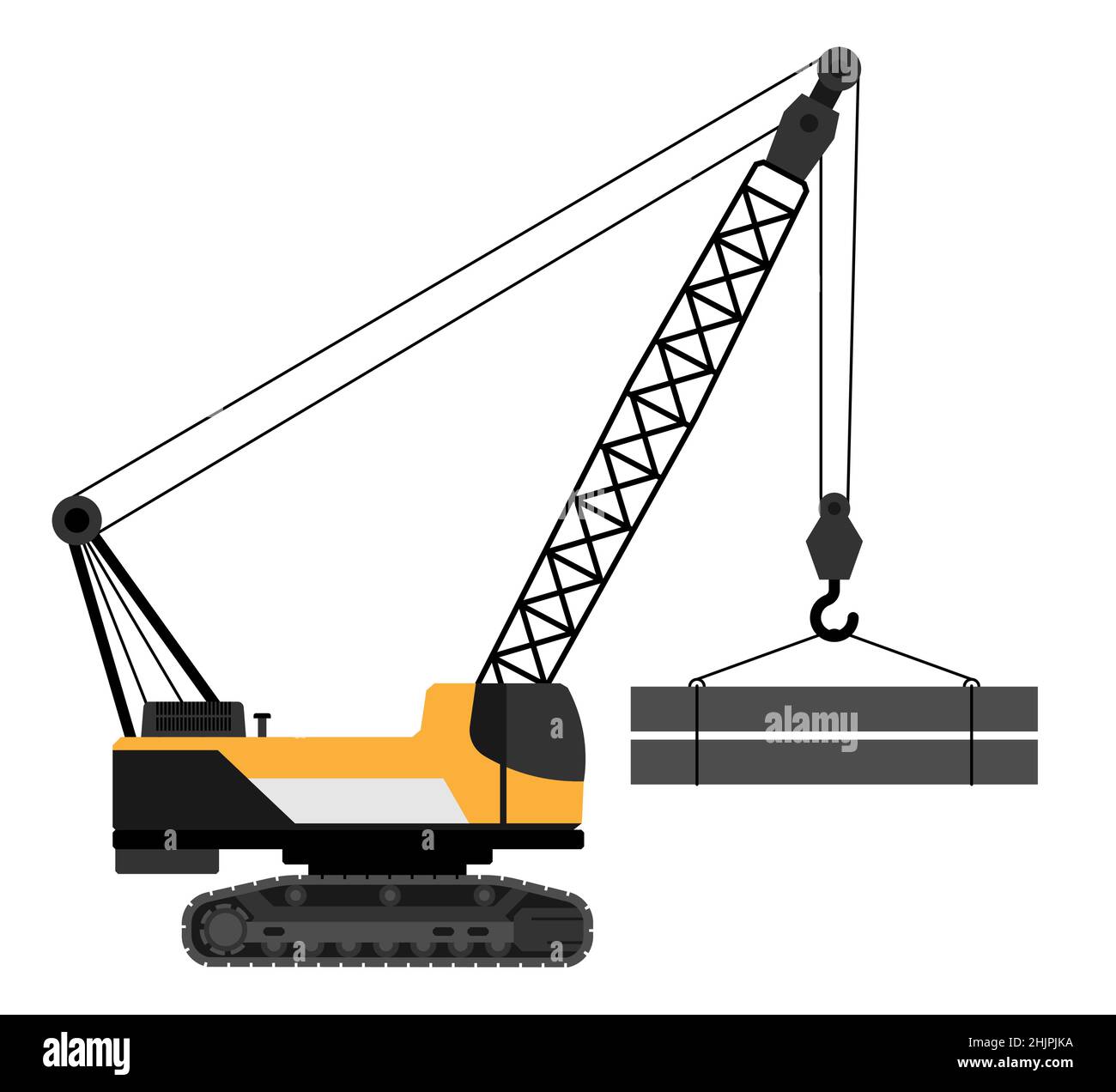 Heavy crane for moving heavy loads on construction site in flat ...