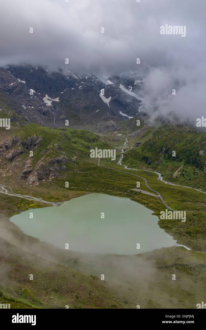 Typical alpine landscape of Swiss Alps with Steinsee, Urner Alps ...