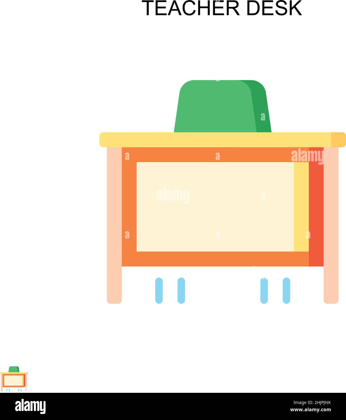 Teacher desk Simple vector icon. Illustration symbol design template ...