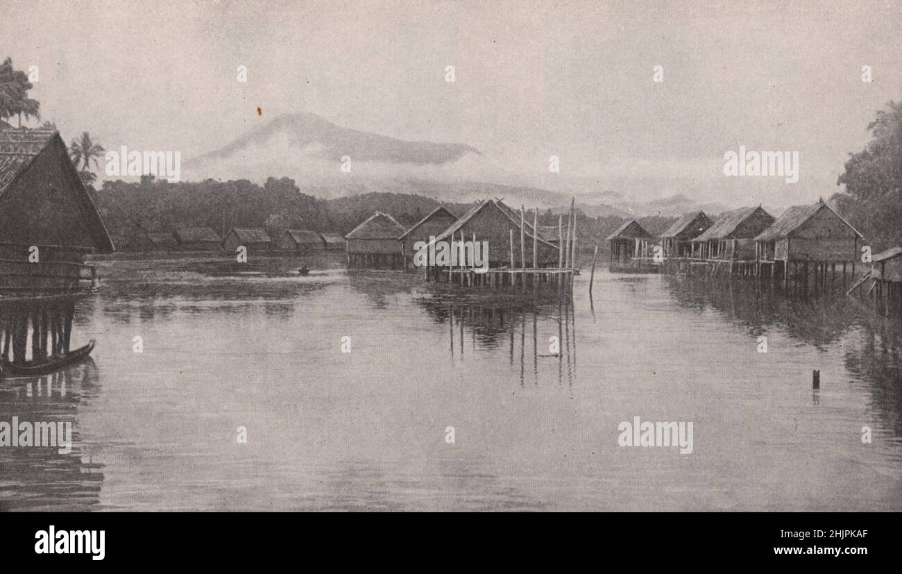 Kinabalu's Cloudy Peak, thirteen thousand feet high, seen from a Coast ...