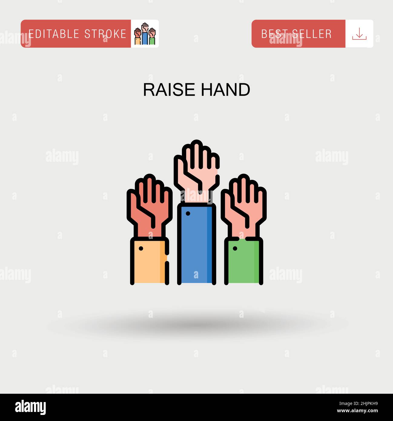 Raise hand Simple vector icon Stock Vector Image & Art - Alamy