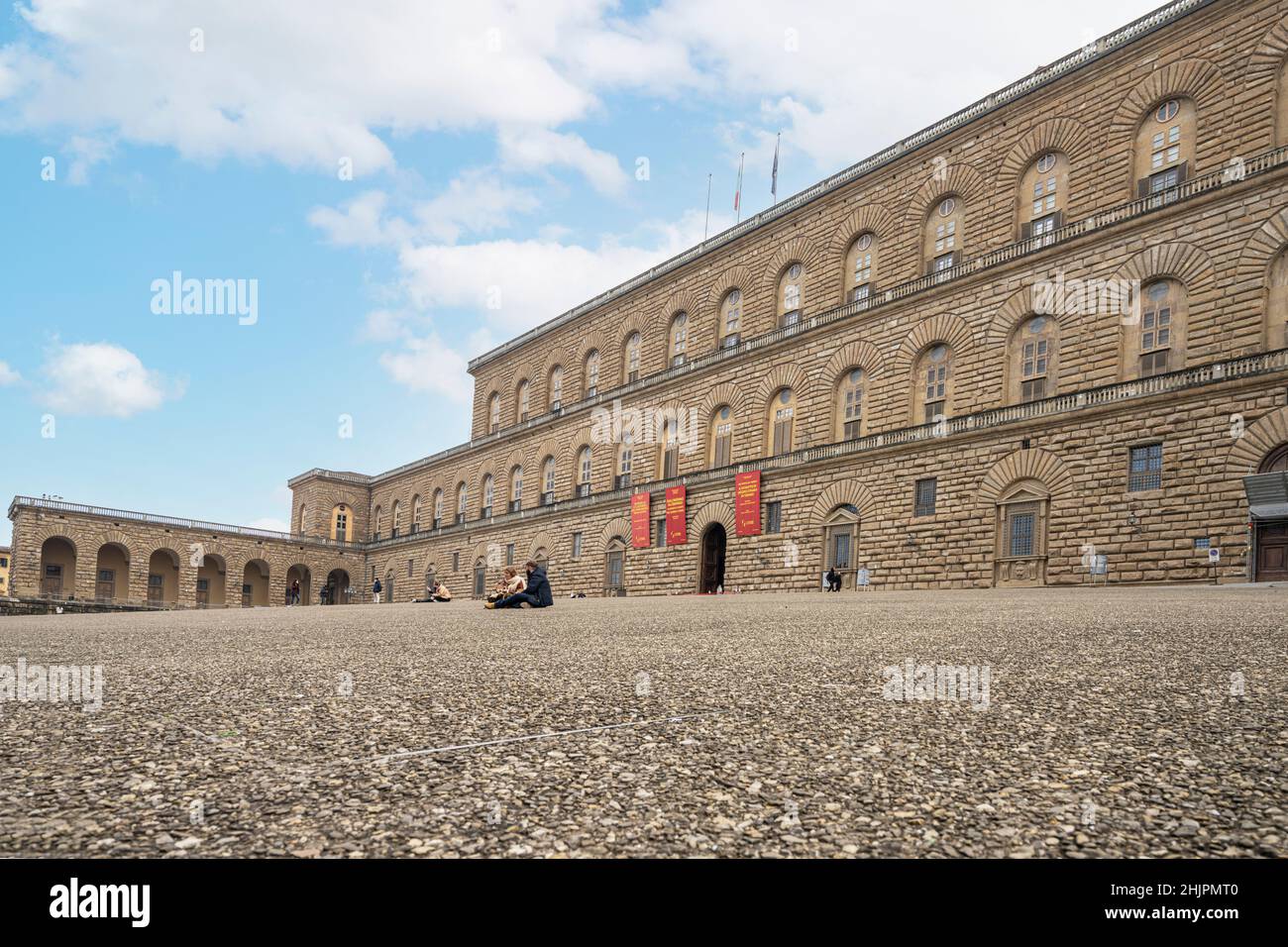 Florence, Italy. January 2022. Pitti palace. Galleries in a Renaissance ...