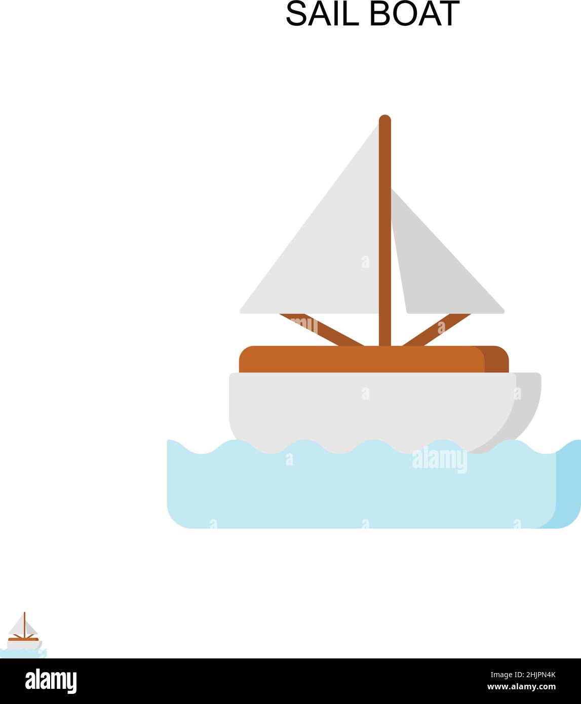Sail boat Simple vector icon. Illustration symbol design template for ...