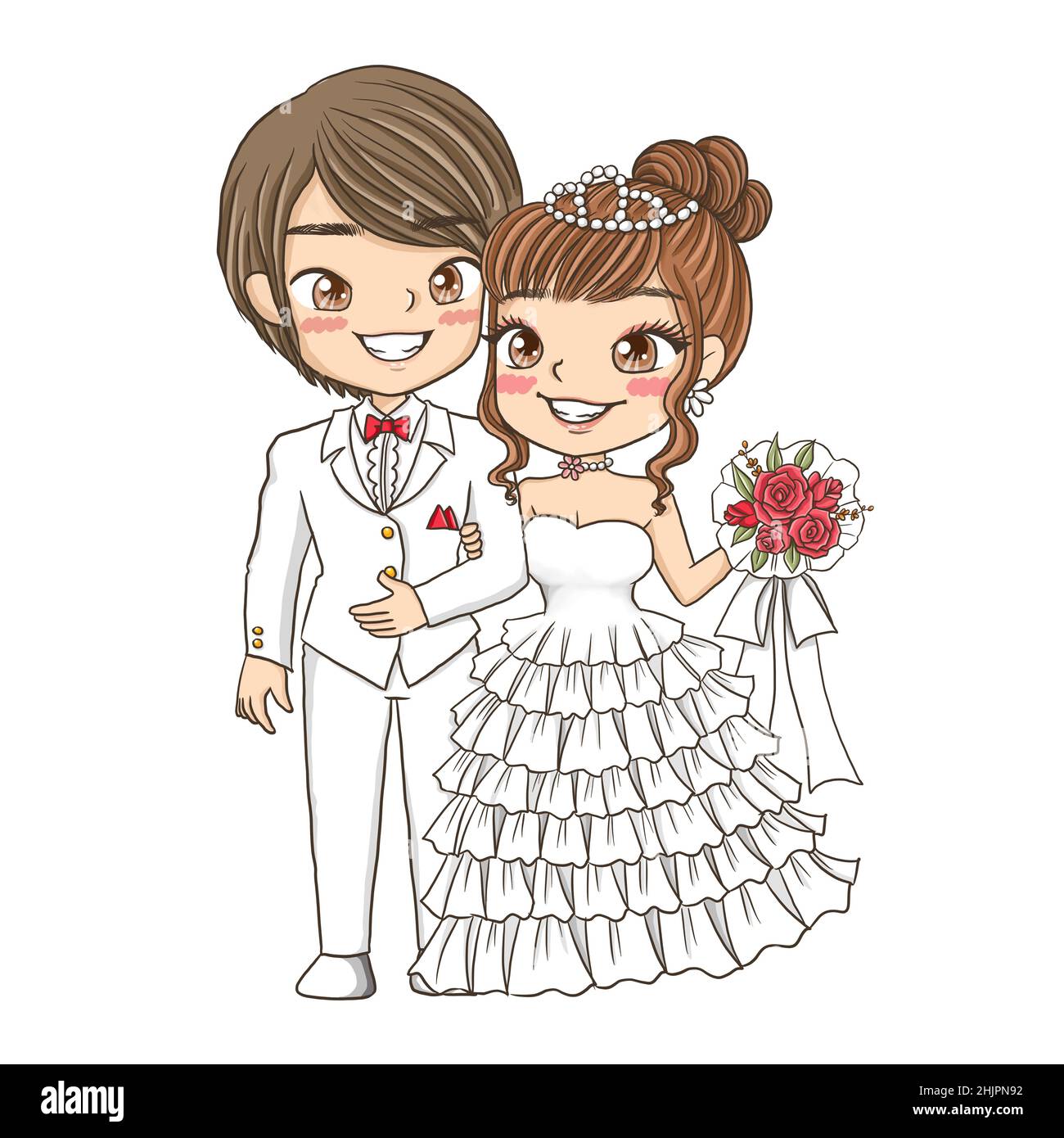 Cartoon wedding cute anime kawaii Stock Photo - Alamy