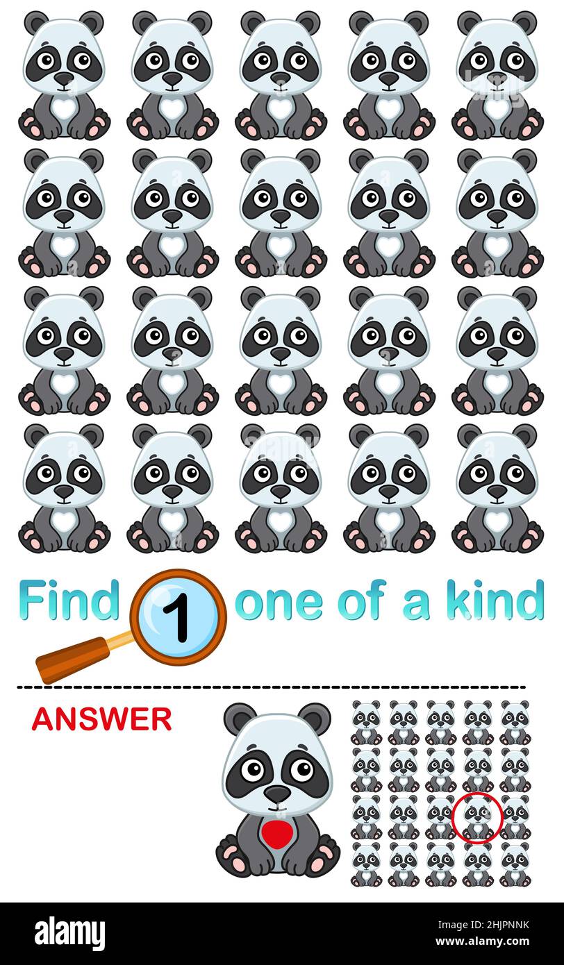 Vector Maze game for children education. Find one of a kind. Cute ... Vector Maze game for children education. Find one of a kind. Cute ...