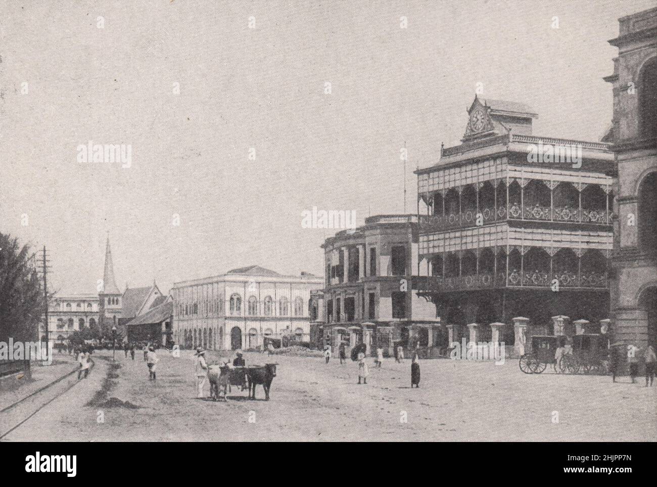 Post office and Trinity church in the strand, Rangoon. Burma (1923 ...