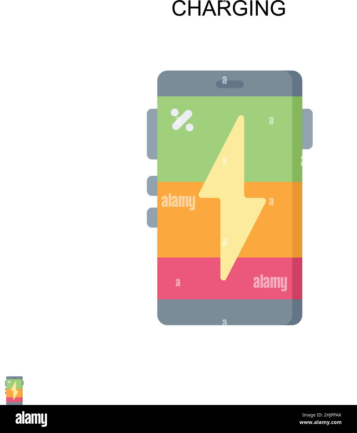 Charging Simple vector icon. Illustration symbol design template for ...