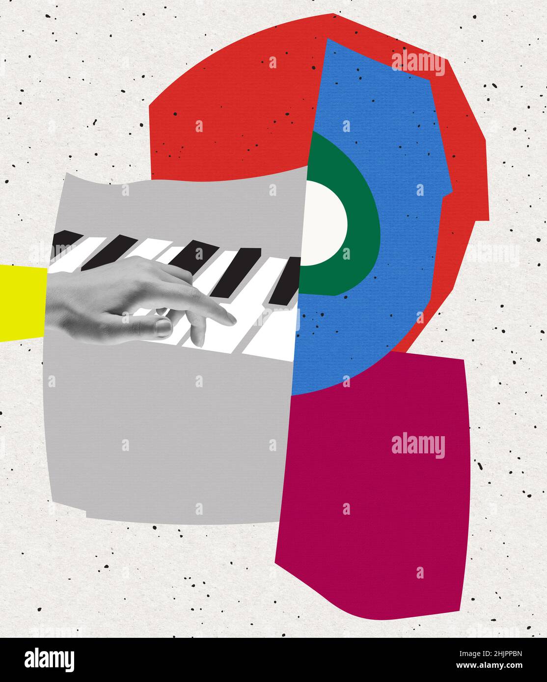 Contemporary art collage, modern design. Retro style. Composition with ...