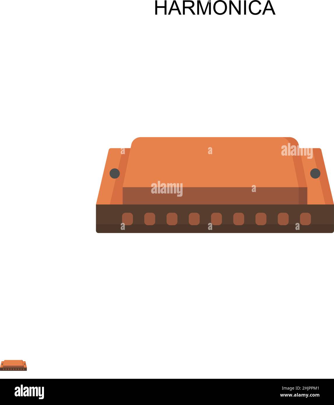 Harmonica Simple vector icon. Illustration symbol design template for ...