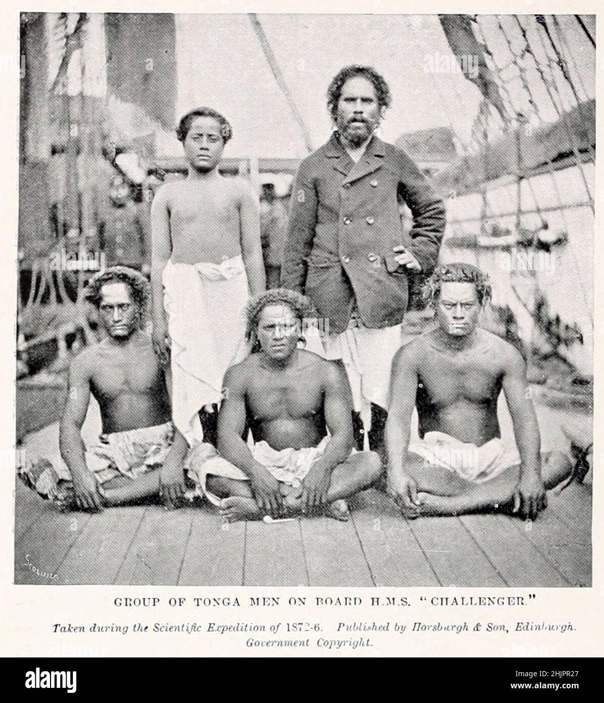 Group of Tonga Men on Board H.M.S. "Challenger" Taken during the ...