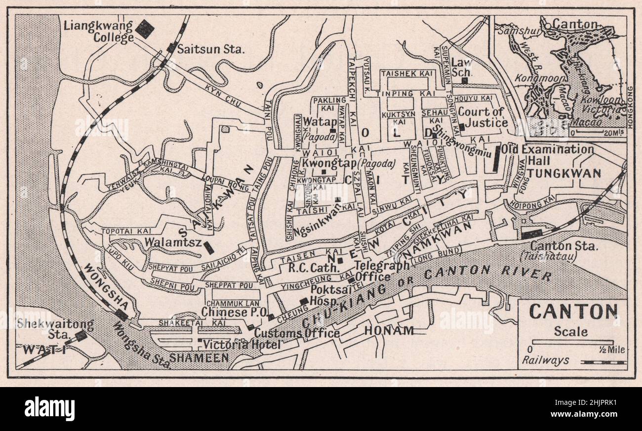 Canton and its waterways by the Chu-Kiang. China. Canton Guangzhou ...