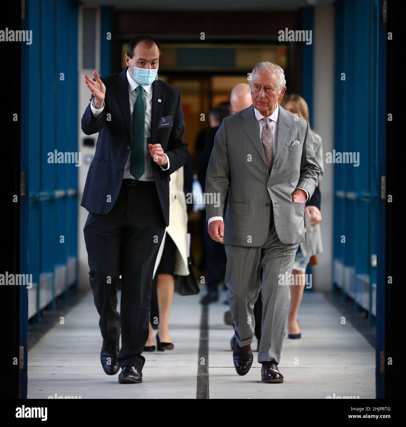 The Prince of Wales (right) is escorted by Professor Ian Chapman, CEO ...