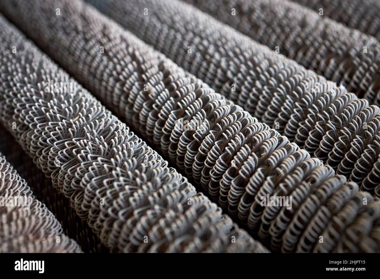 Condensing unit aluminium close up wire finned obsolete tubes grill ...