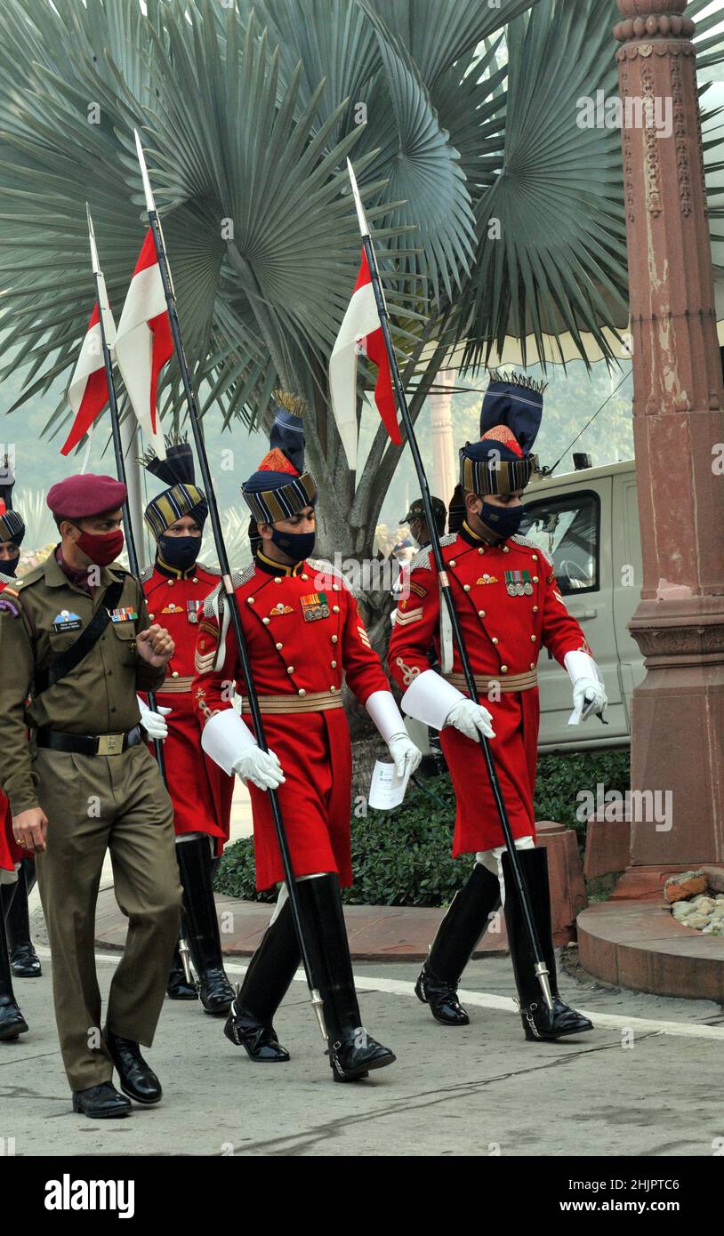 Delhi City, India January 31, 2022, Indian President Bodyguard in ...