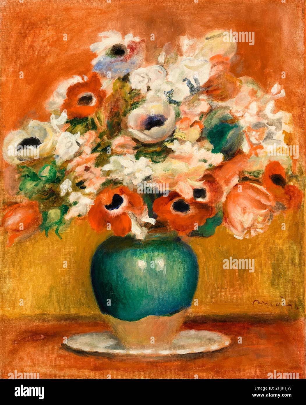 Pierre Auguste Renoir, Flowers (Fleurs), still life painting, circa ...