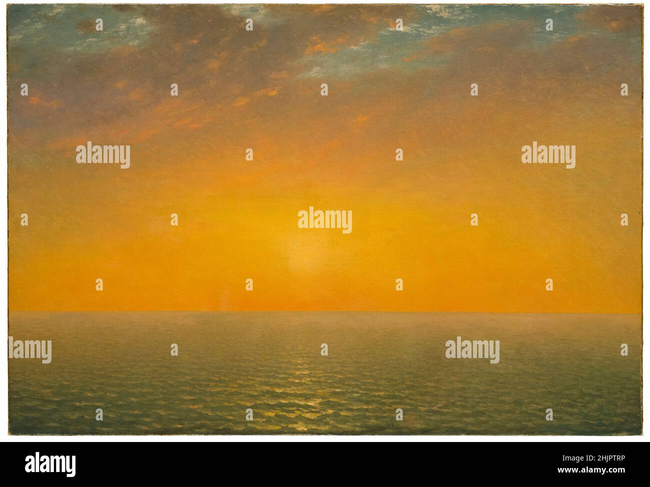 John Frederick Kensett, Sunset on the Sea, landscape painting, 1872 ...