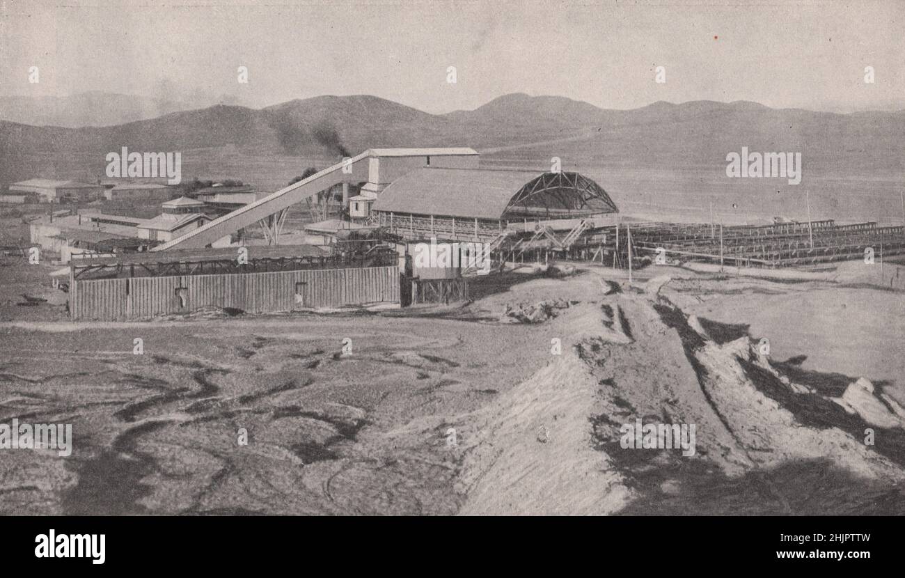 Nitrate works in the Rainless plains of Aconcagua province, backed by ...