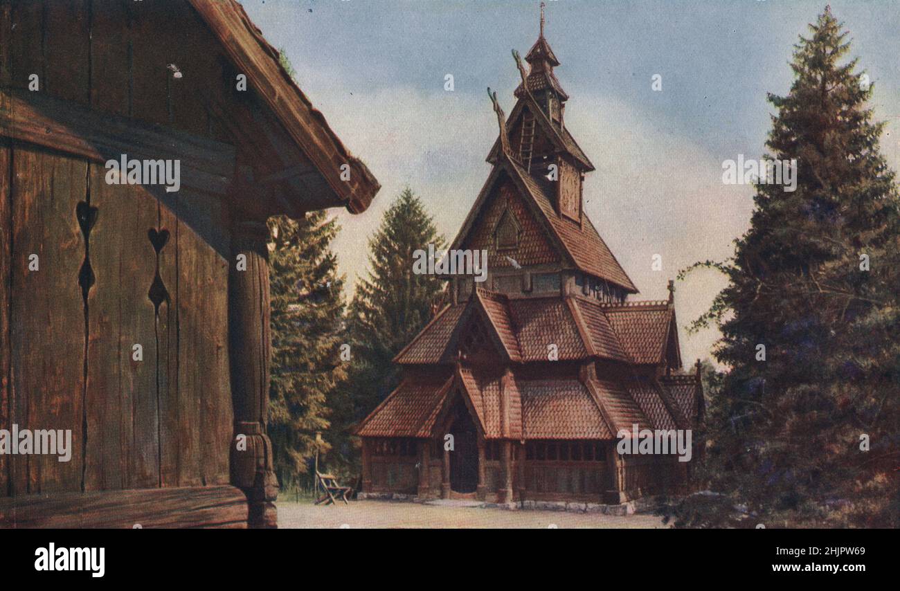 Dragon-head gable terminals & shingle roofs characterise the old wooden ...