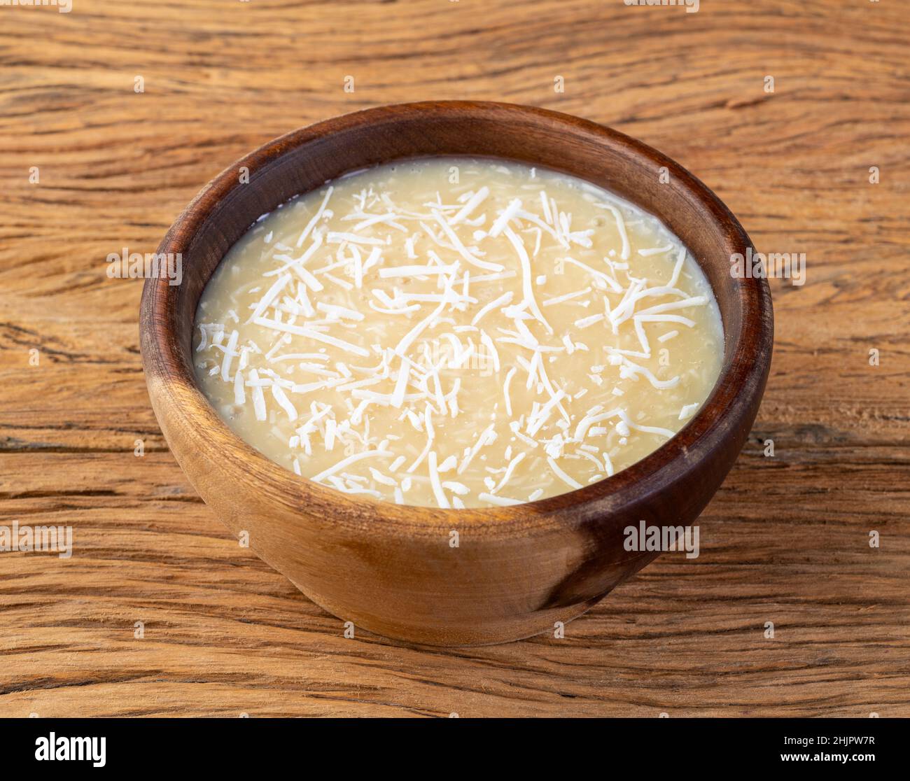 Creamy cocada, traditional brazilian coconut candy with grated coconut ...