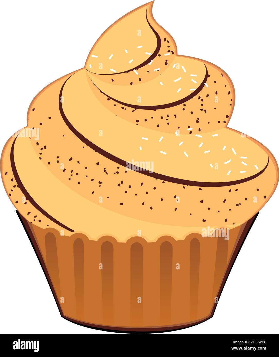 Realistic small cream cakes against white background - Vector ...