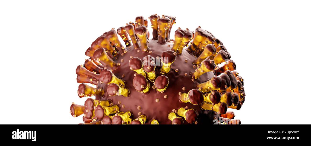 Illustration of a single virus cell isolated on white background ...