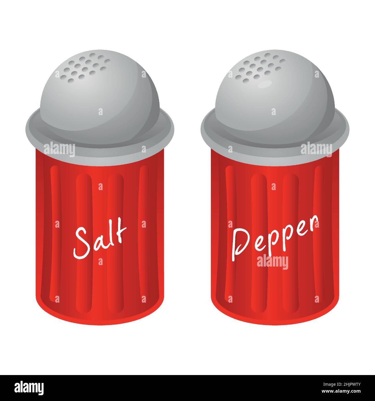 Realistic containers of salt and pepper on white background - Vector ...
