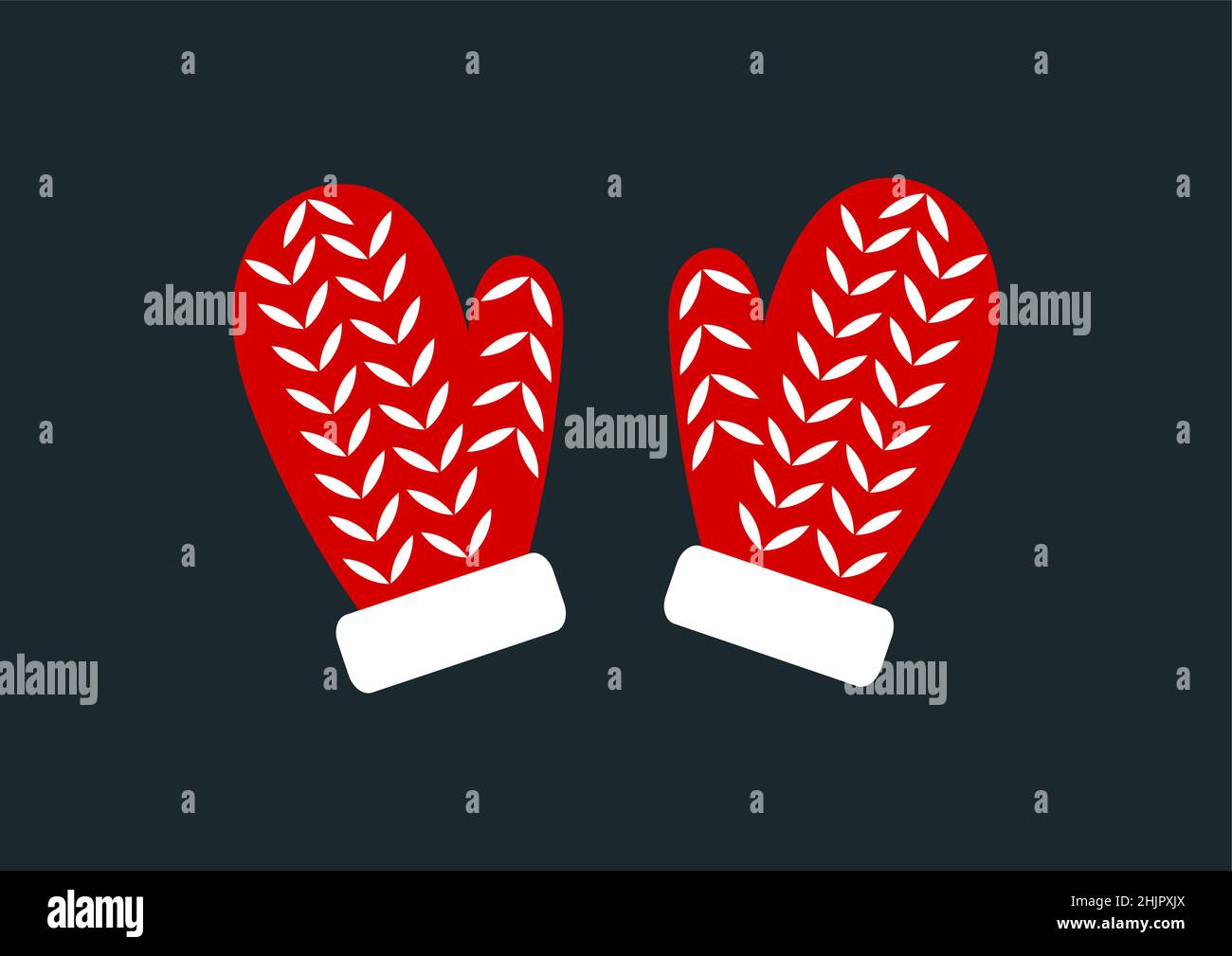 Winter red mittens gloves. Vector illustration Stock Vector Image & Art ...