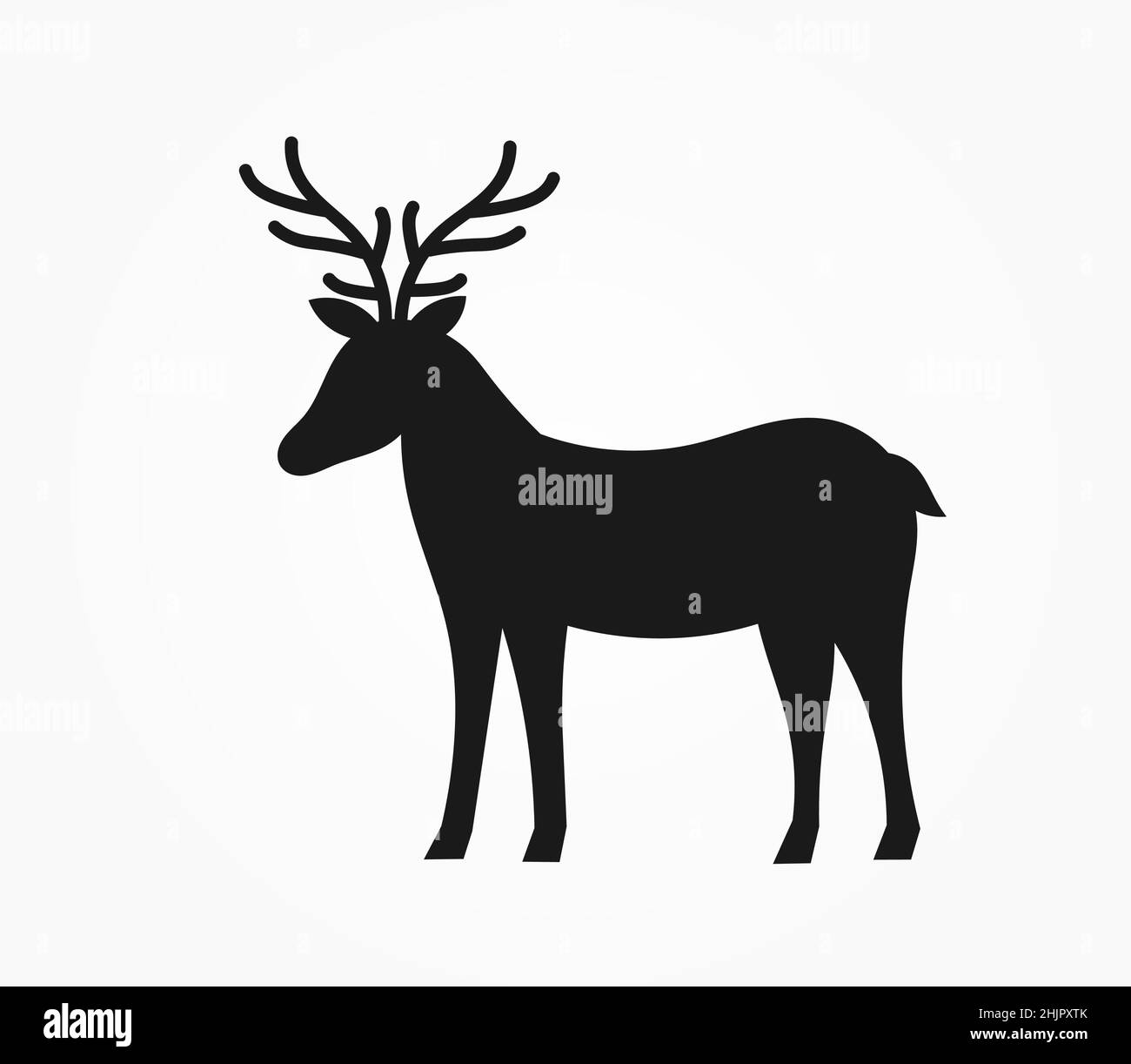 Reindeer silhouette Christmas icon. Vector illustration Stock Vector ...