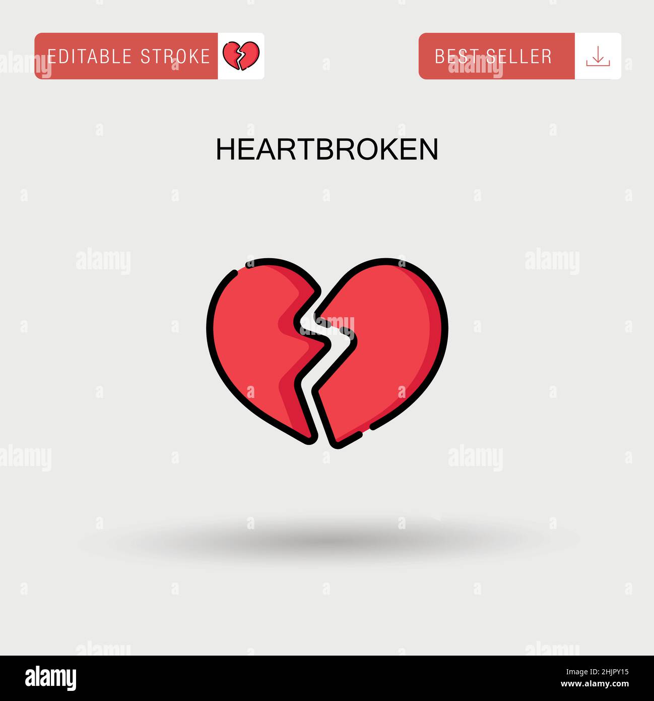 Heartbroken Simple vector icon Stock Vector Image & Art - Alamy