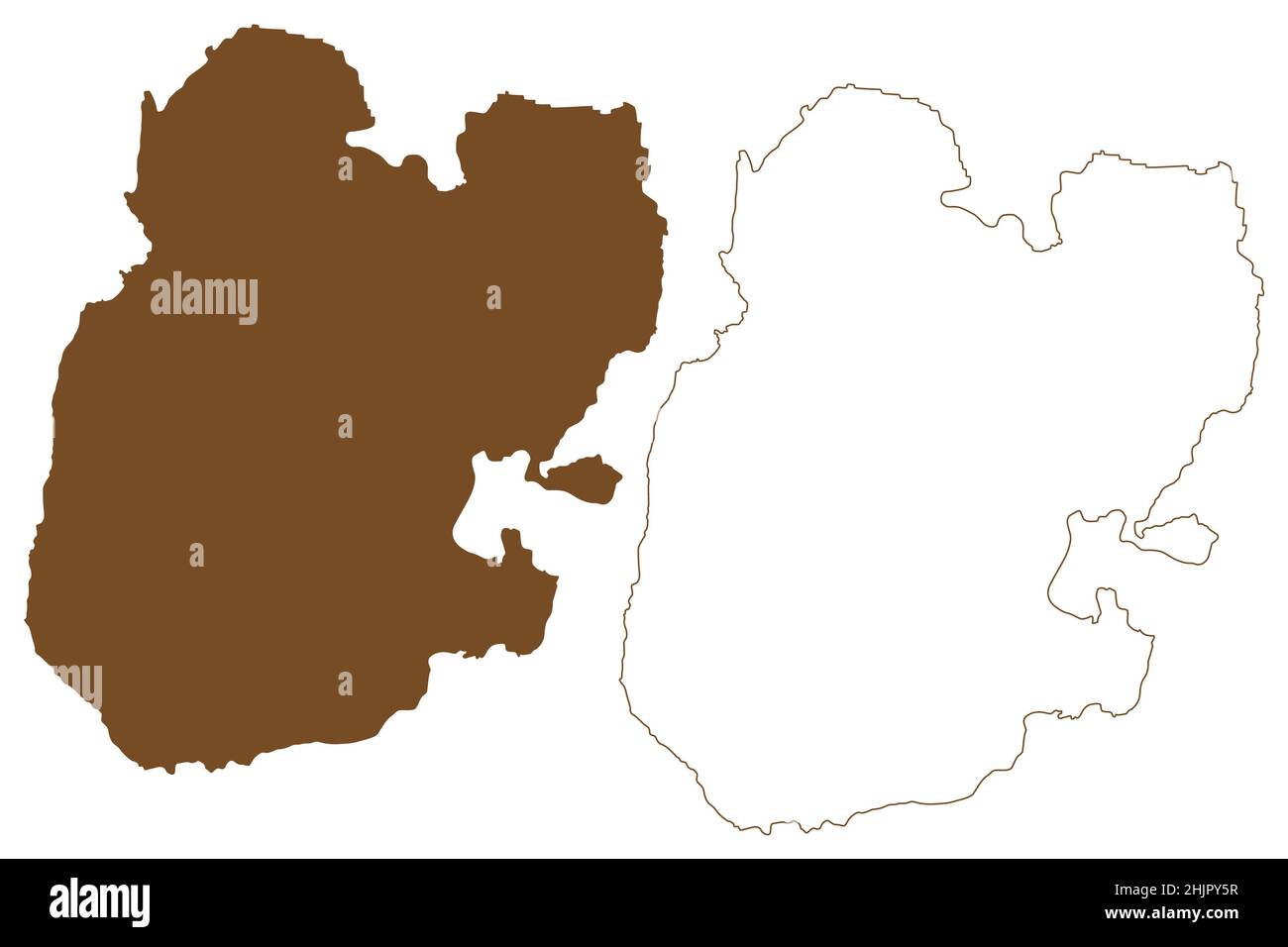 Hemson island (Kingdom of Sweden) map vector illustration, scribble ...
