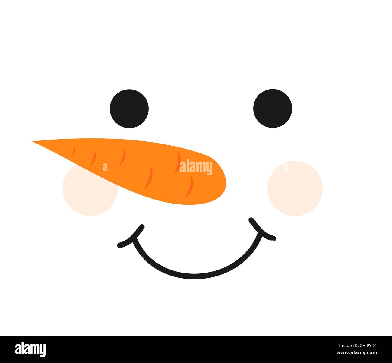 Snowman smiling face isolated on white background. Winter vector ...