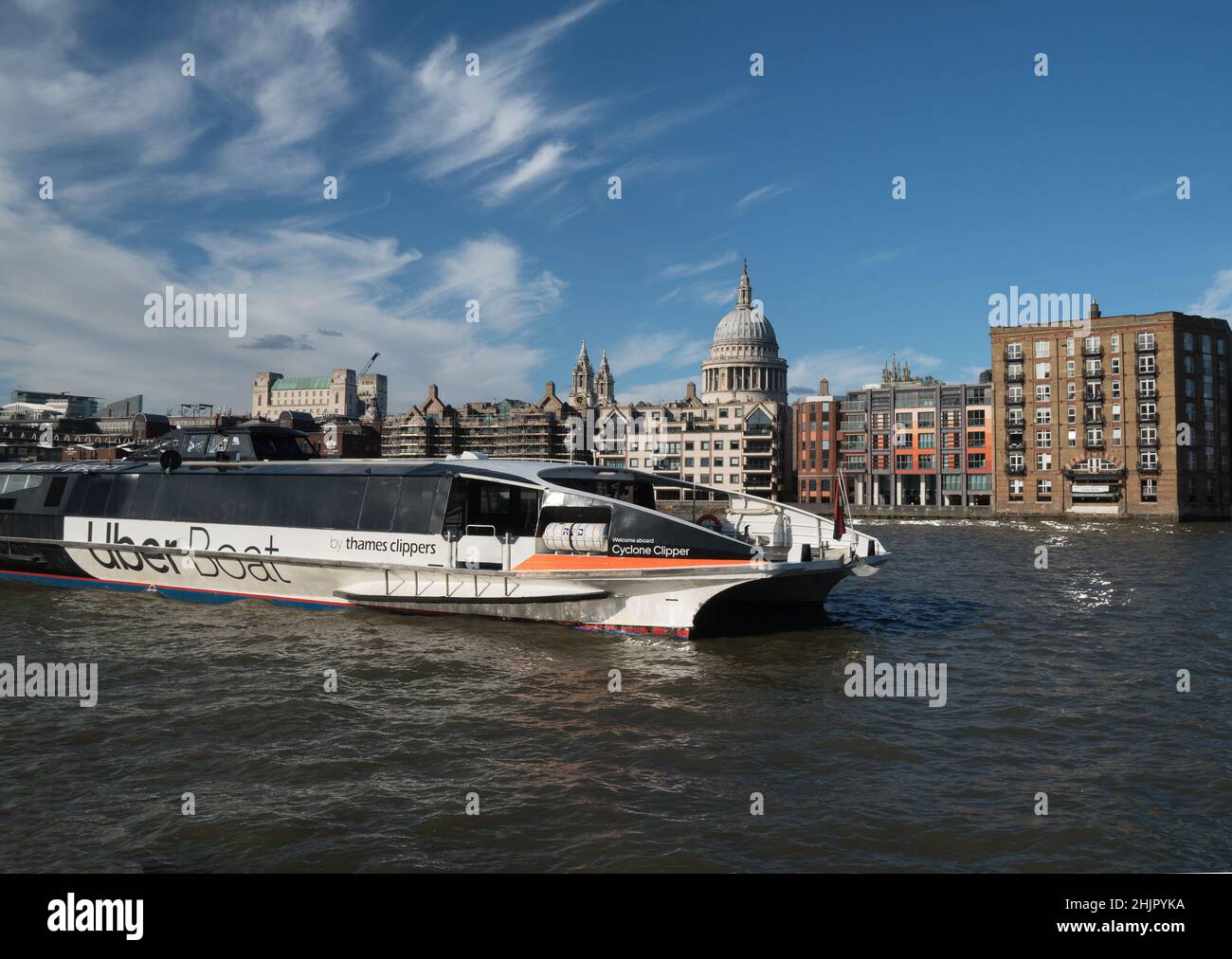 Uber Ferry Boat on River Thames, London Stock Photo - Alamy