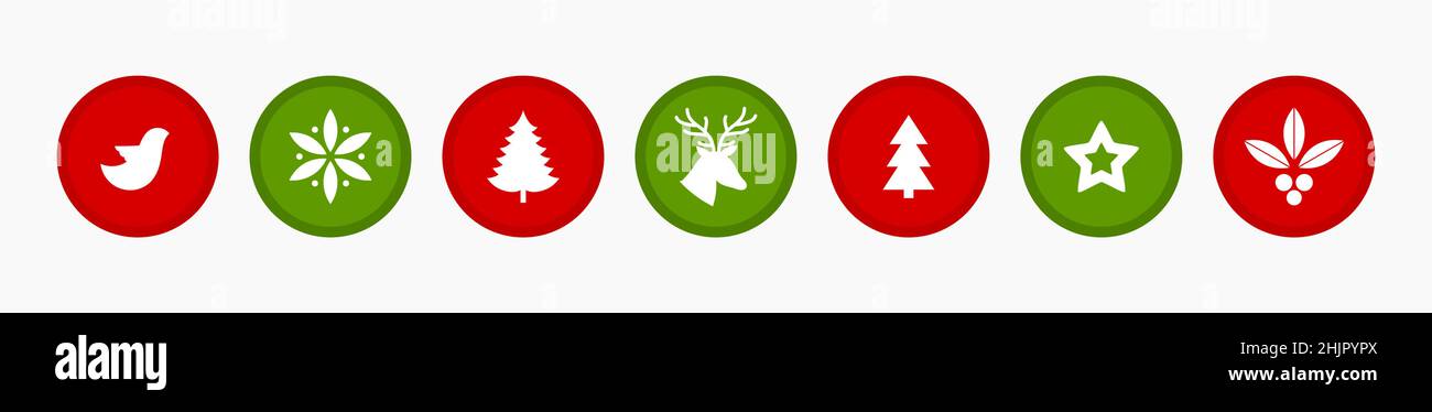 Christmas flat design elements collection. Vector illustration Stock ...