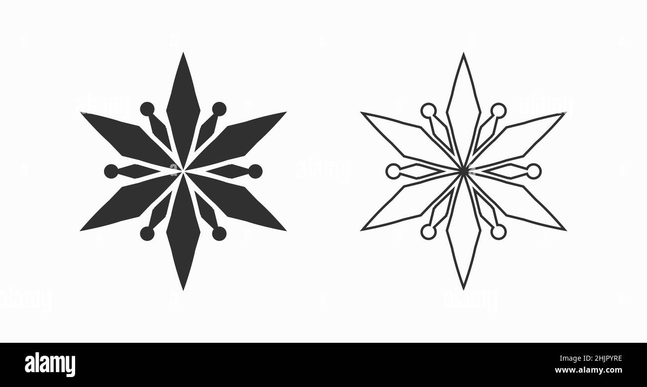 Snowflakes stars icons isolated. Vector illustration Stock Vector Image ...