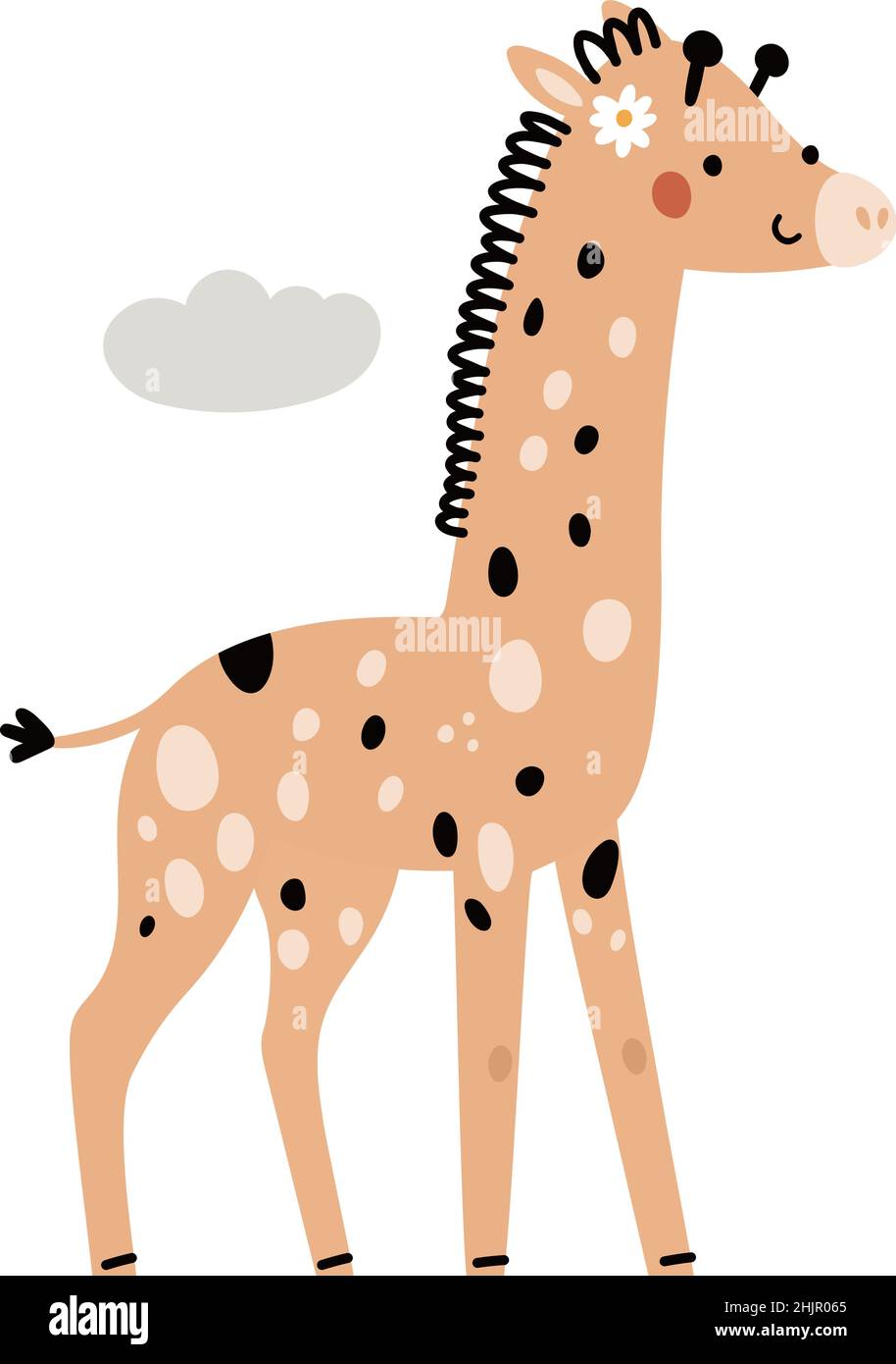 Cute giraffe. Smiling safari animal. African fauna symbol Stock Vector ...