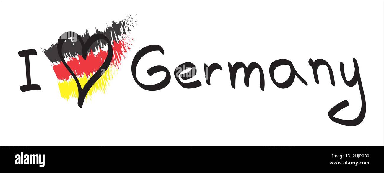 Hand drawn text i love germany in doodle style isolated Stock Vector ...
