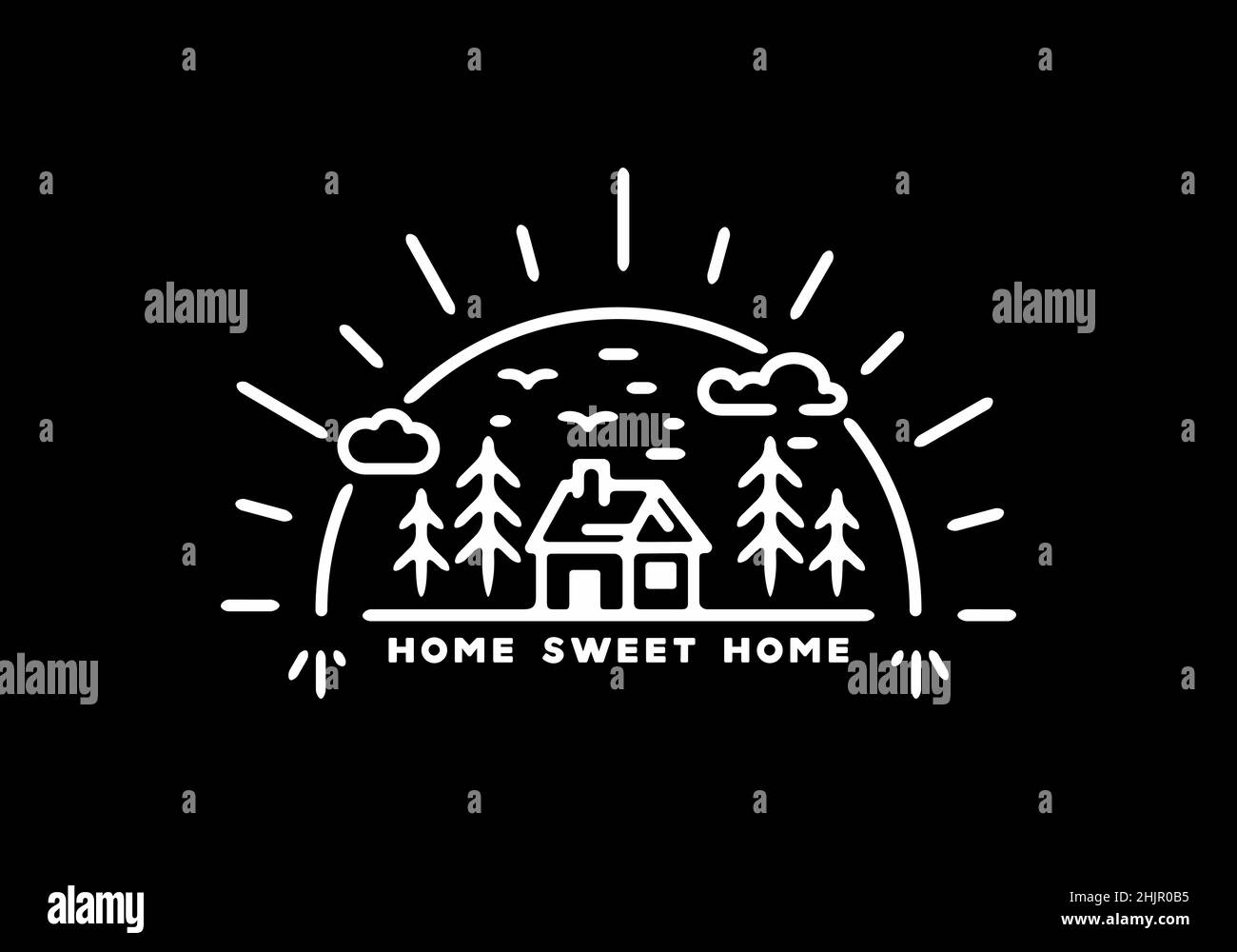 Home line art hi-res stock photography and images - Alamy