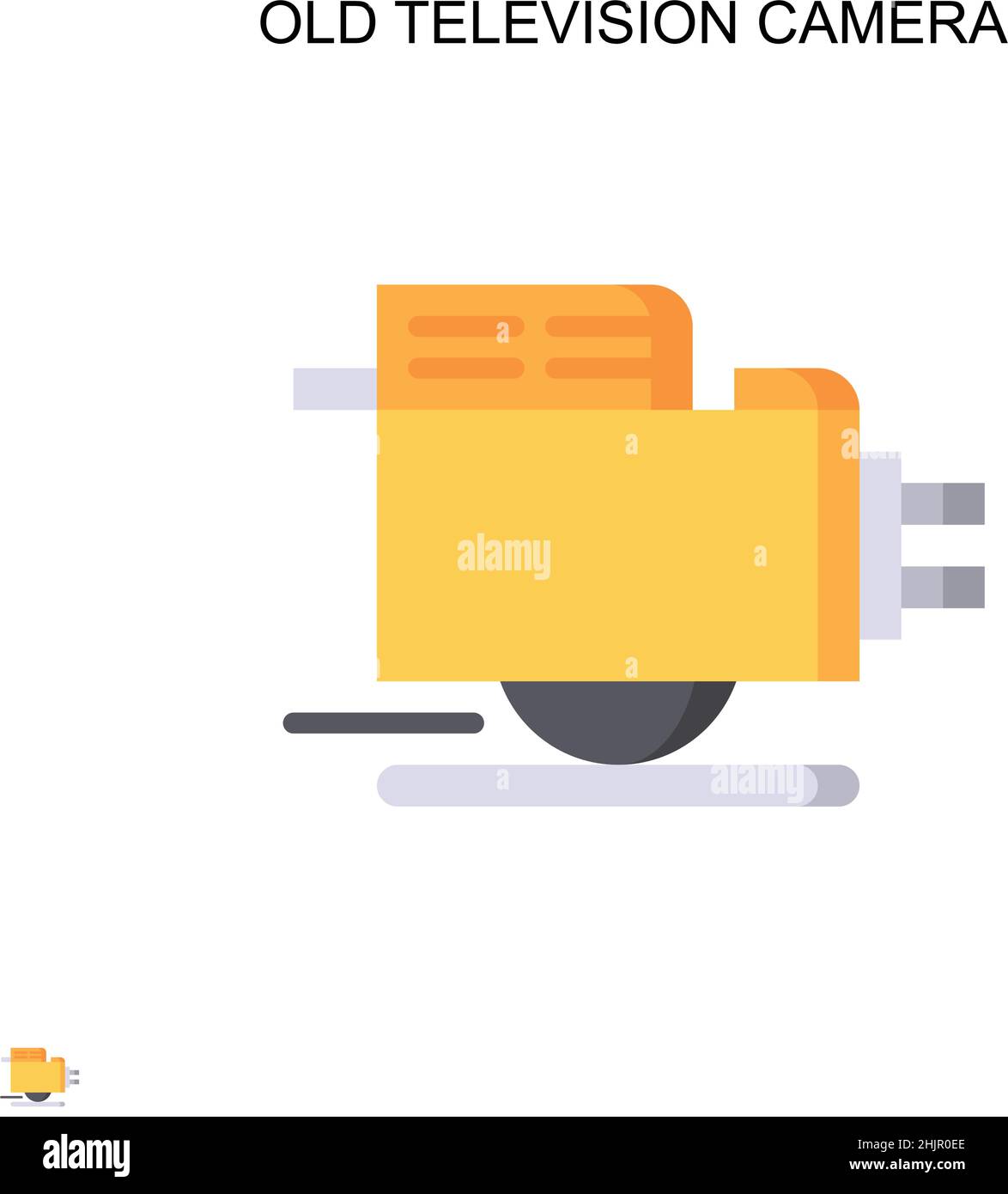 Old television camera Simple vector icon. Illustration symbol design ...