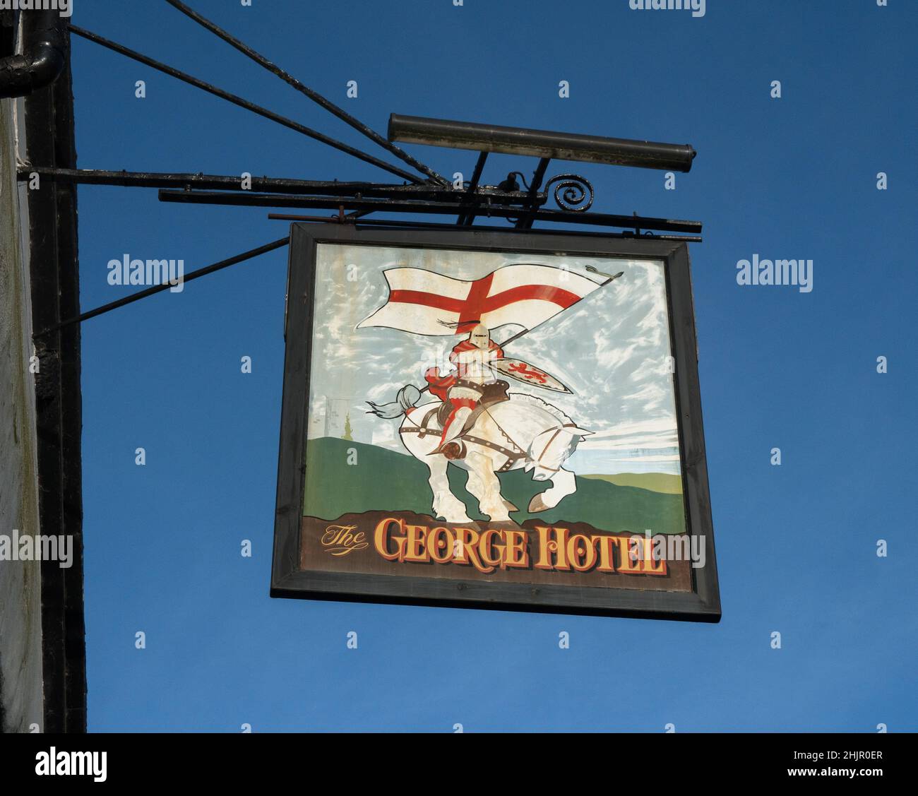 George Hotel Pub Sign, Dorchester-on-Thames, Oxfordshire, England Stock ...