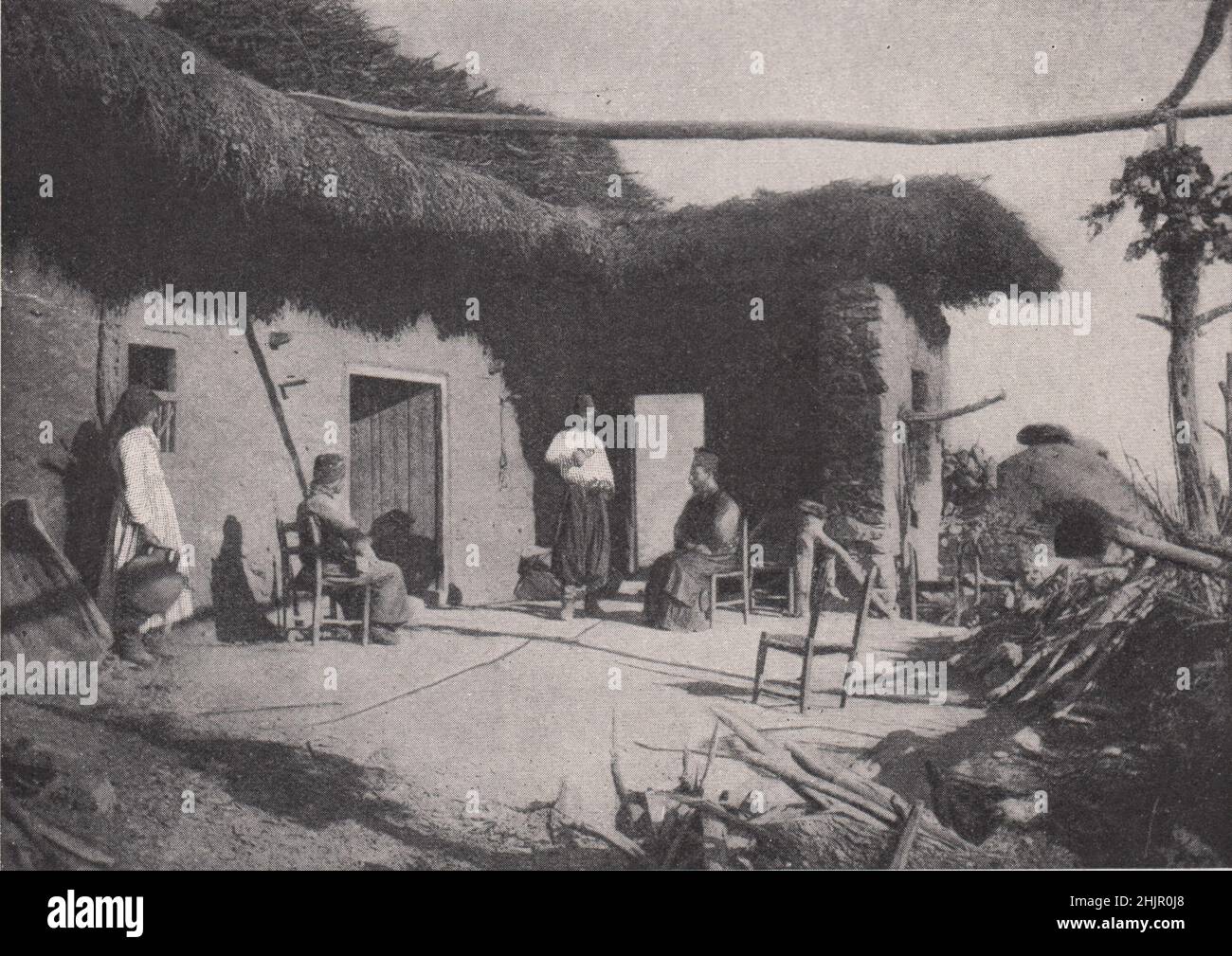 Greek Cypriot homestead among the highlands. Cyprus (1923 Stock Photo ...