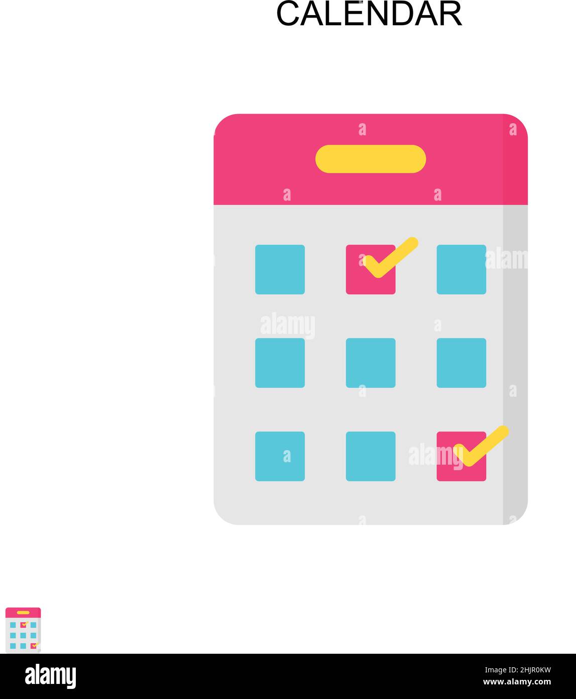 Calendar Simple vector icon. Illustration symbol design template for ...