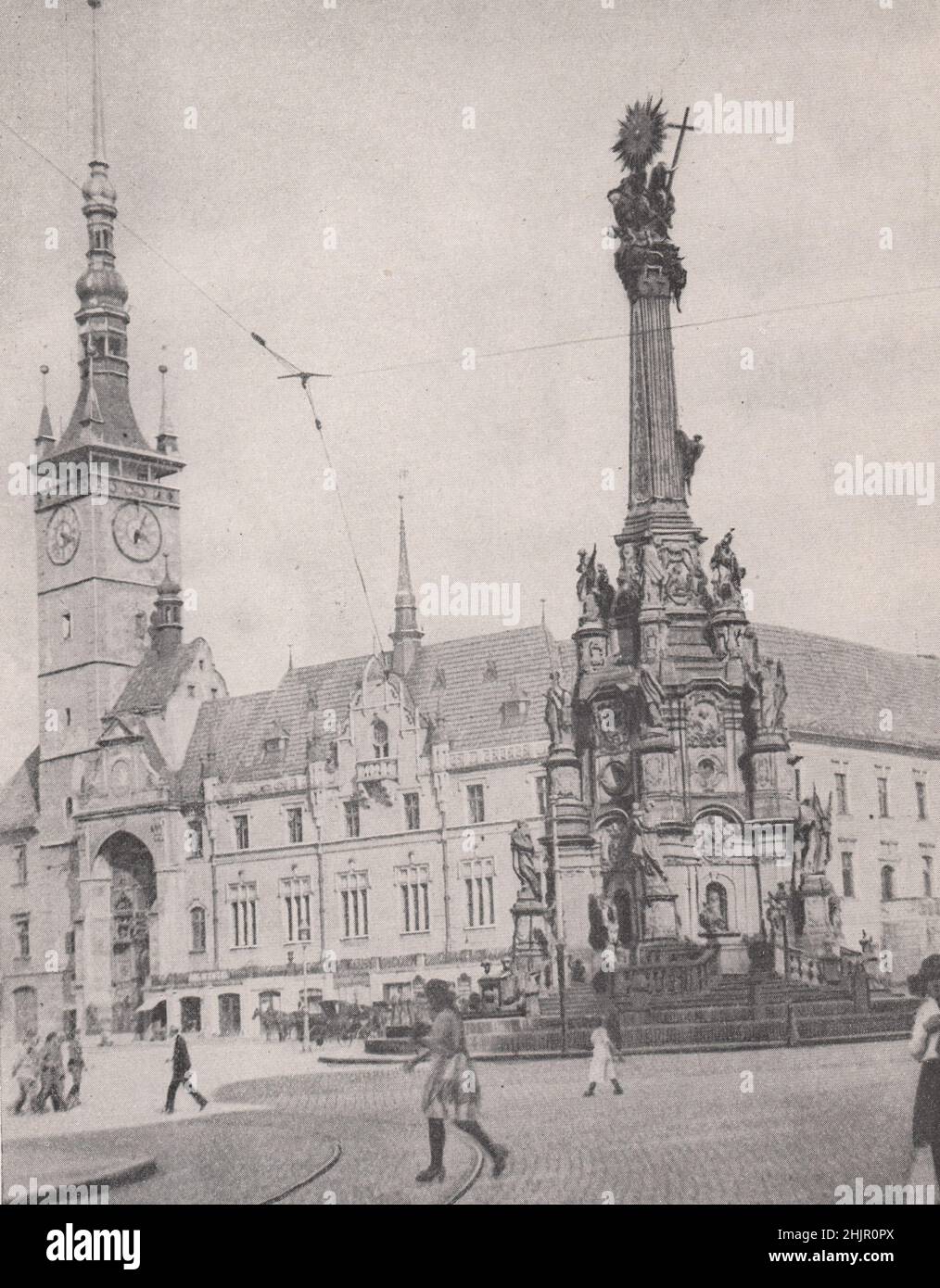 Monuments of Bygone days in a square of old Olomouc. Czech Republic ...