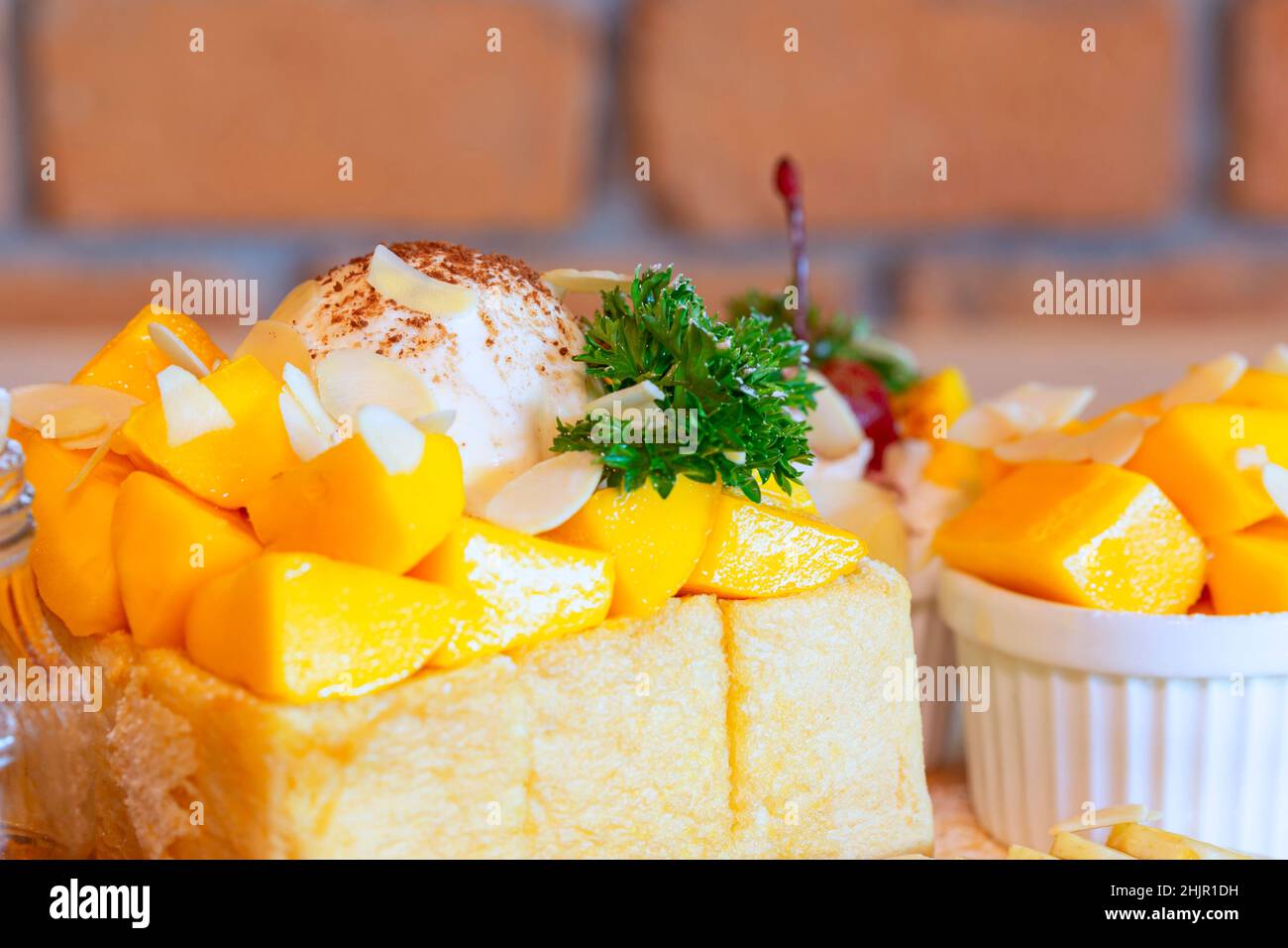 Mango Tango Honey Toast,Honey Toast with mango,Vanilla ice cream and ...