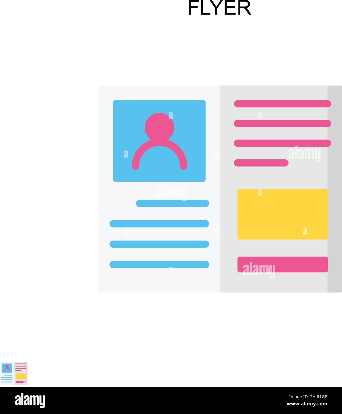 Flyer Simple vector icon. Illustration symbol design template for web ...