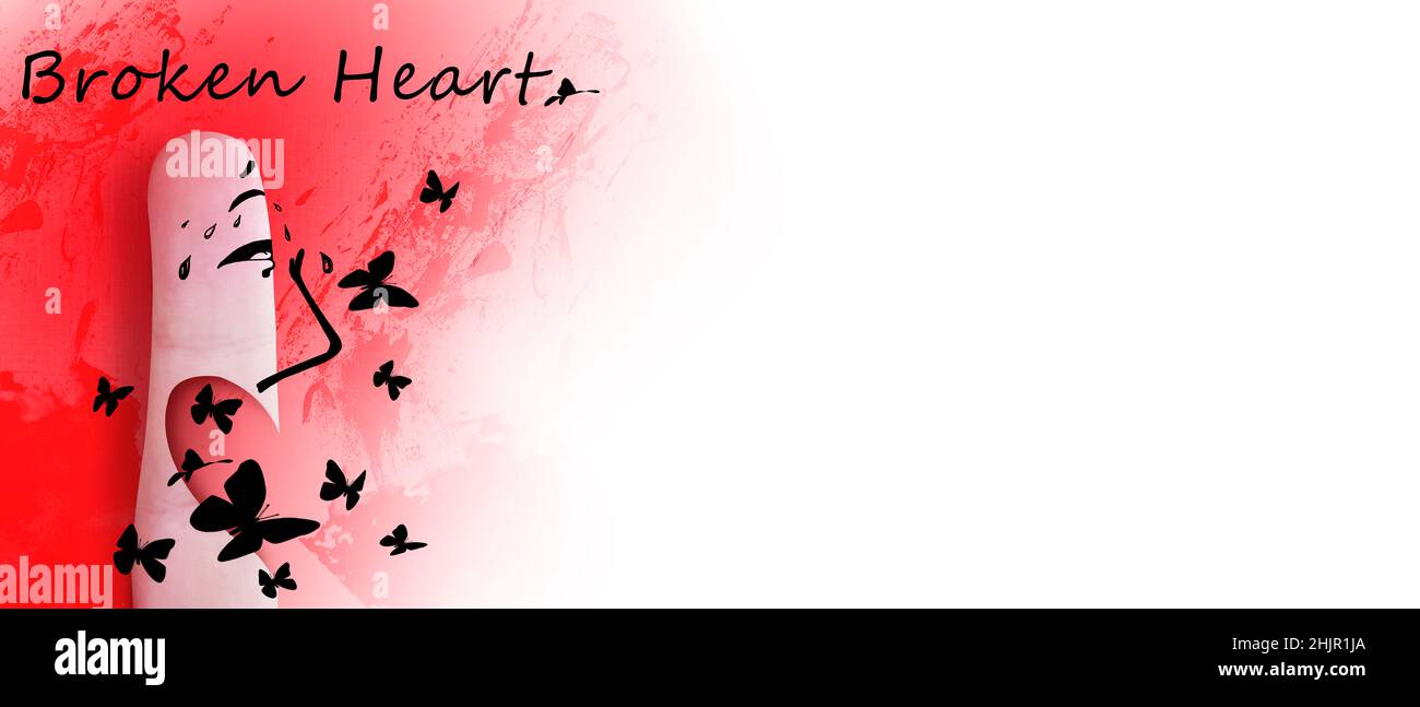 Heartbreak concept with broken heart. Separation and divorce. 3d ...