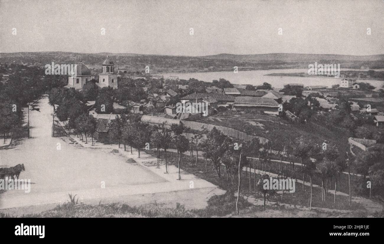 Panorama of Tulcea on the Danube, one of the most important towns in ...